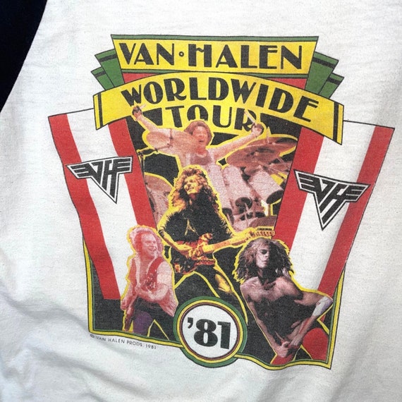 Van Halen 1981 World Tour Rock Concert T Shirt Size L… - Gem