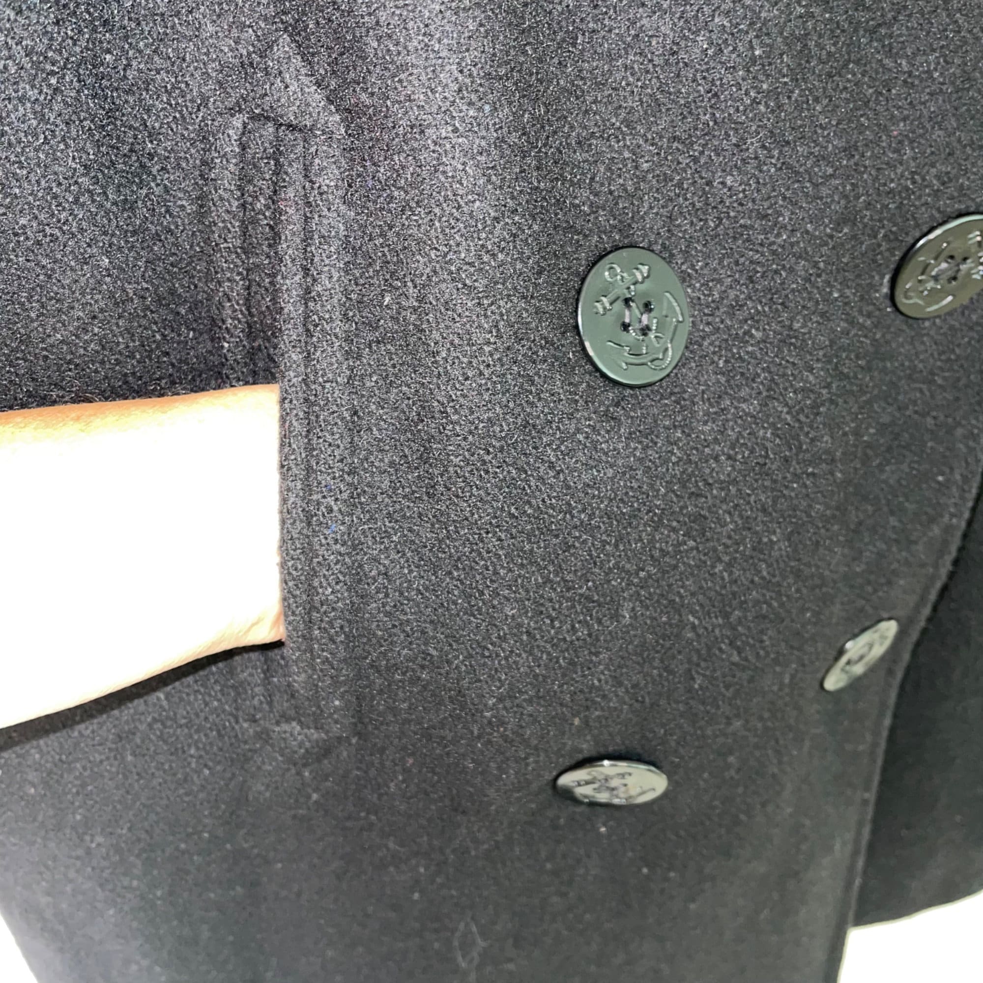 Mario De Pinto Womens Pea Coat Black Size Large Vintage Wool Blend Made ...