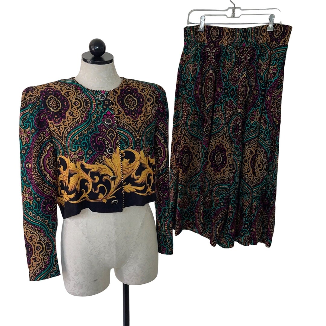 Jessica Howard Vintage Puff Sleeves Jacket Palazzo Pant Set Size 8 ...