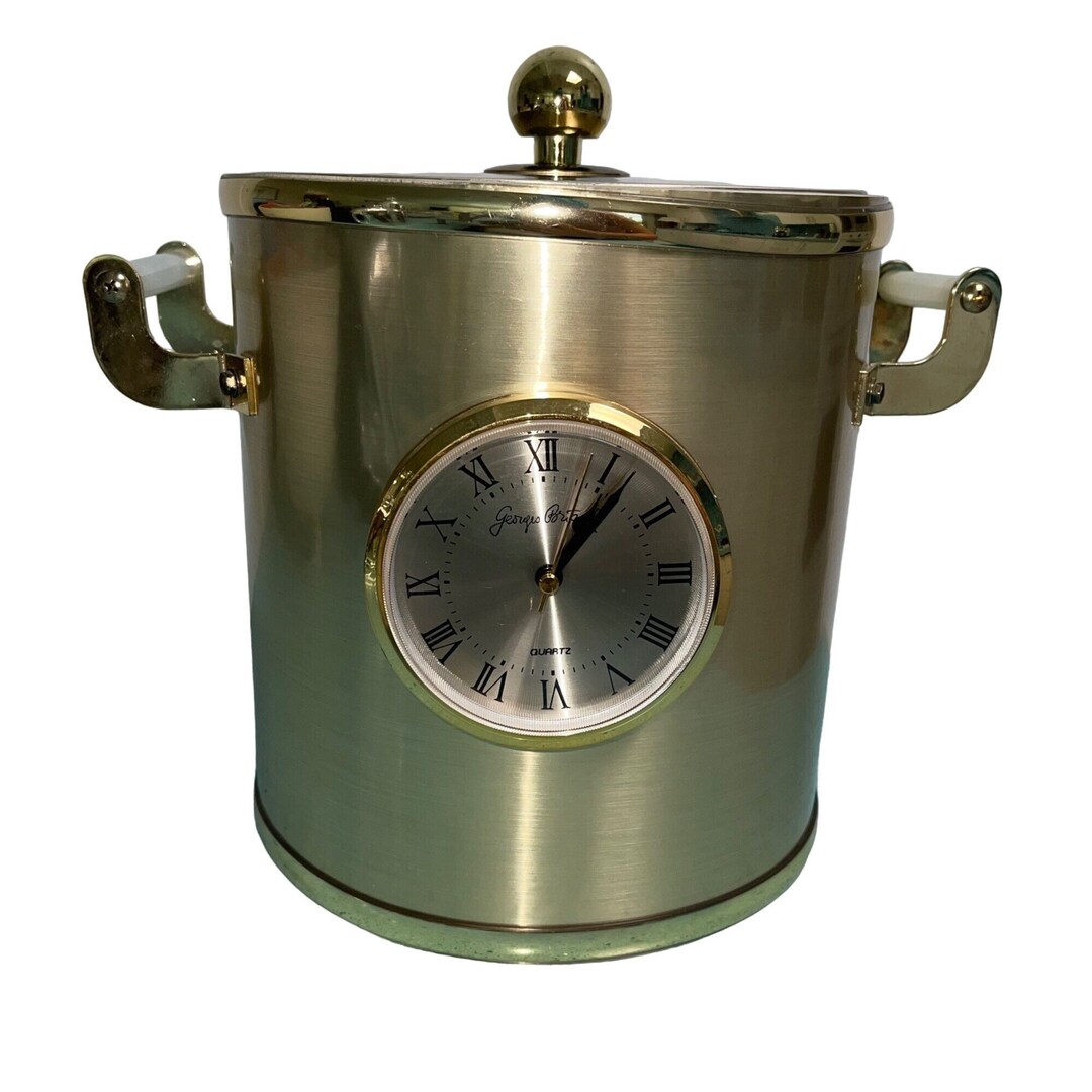 Georges Briard Vintage Ice Bucket Mid Century Modern Gold Clock Front ...