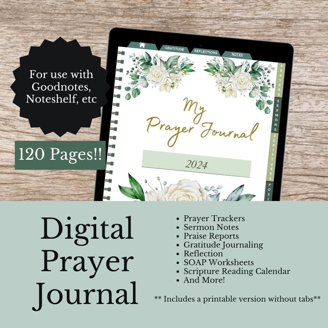 Digital Prayer Journal, Prayer Planner, Prayer Journal for Goodnotes ...