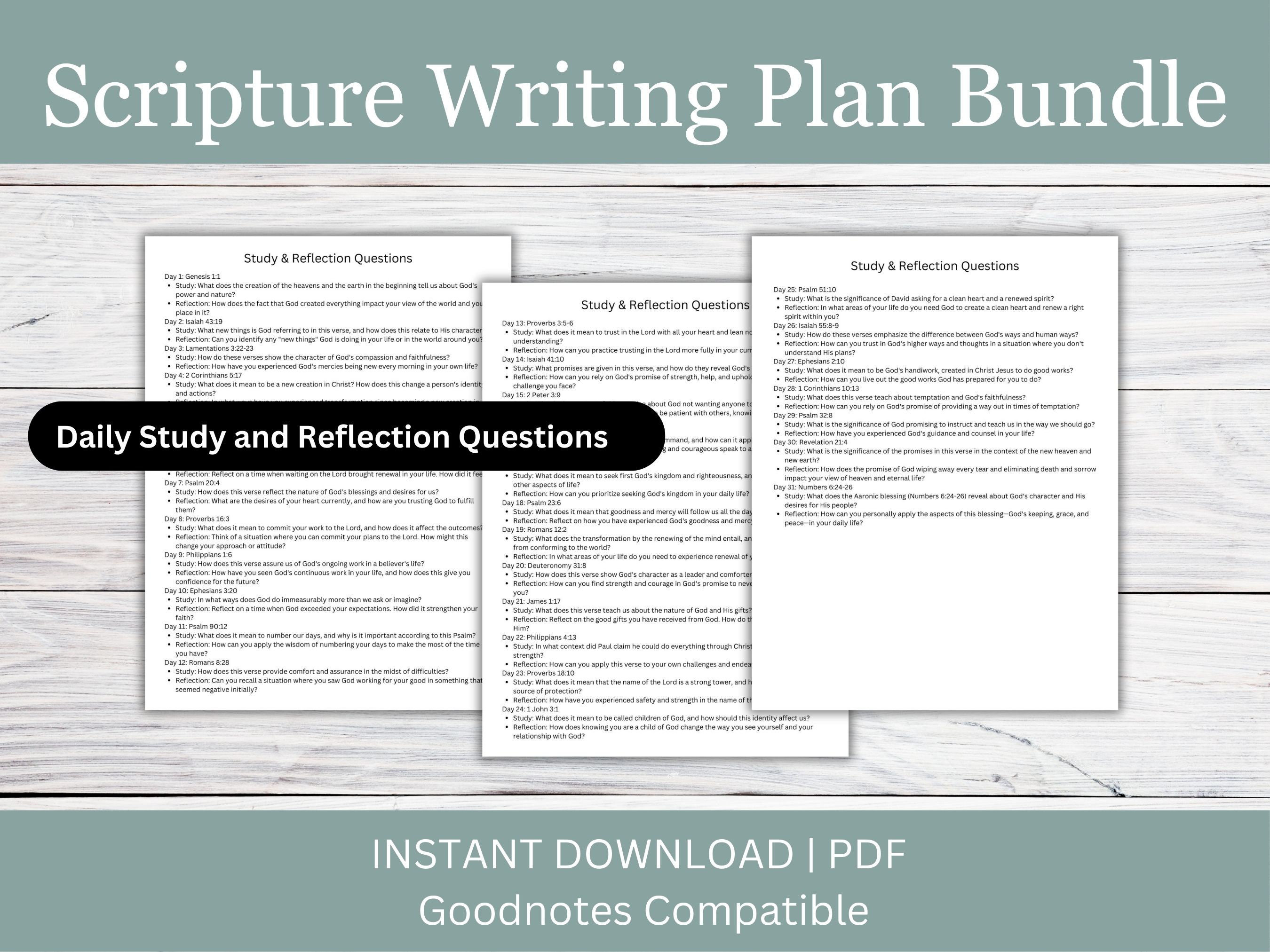 Bible Study Journal | Bible Reading Plan Printable | Scripture Writing ...