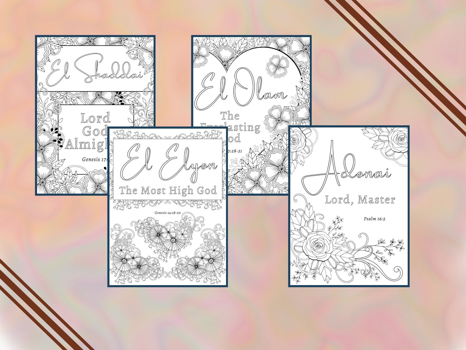 Names of God Printable - Bible Verse Coloring Pages- Scripture Coloring ...