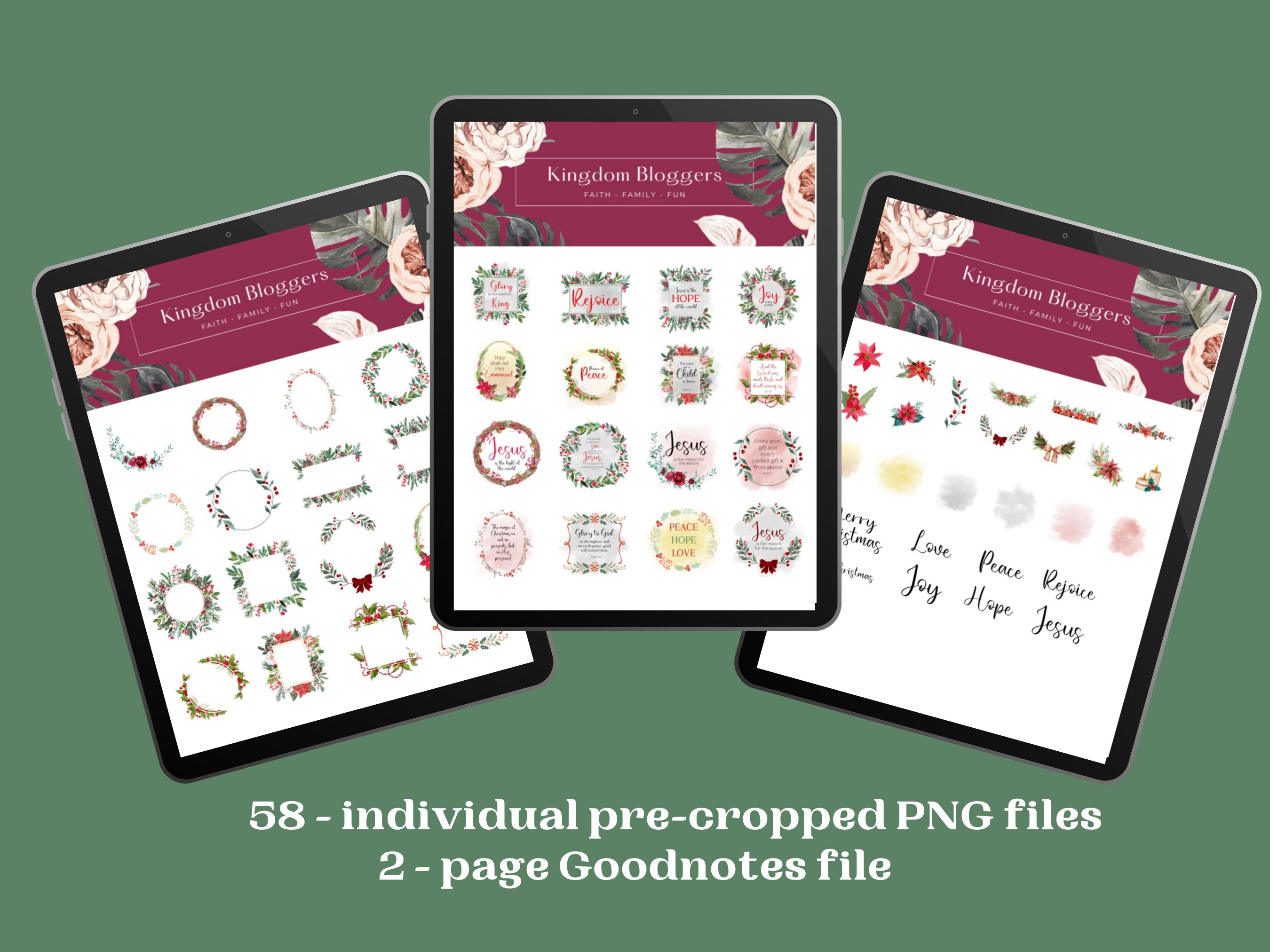 Christmas Verse Goodnotes Stickers Faith Digital Stickers for Goodnotes ...