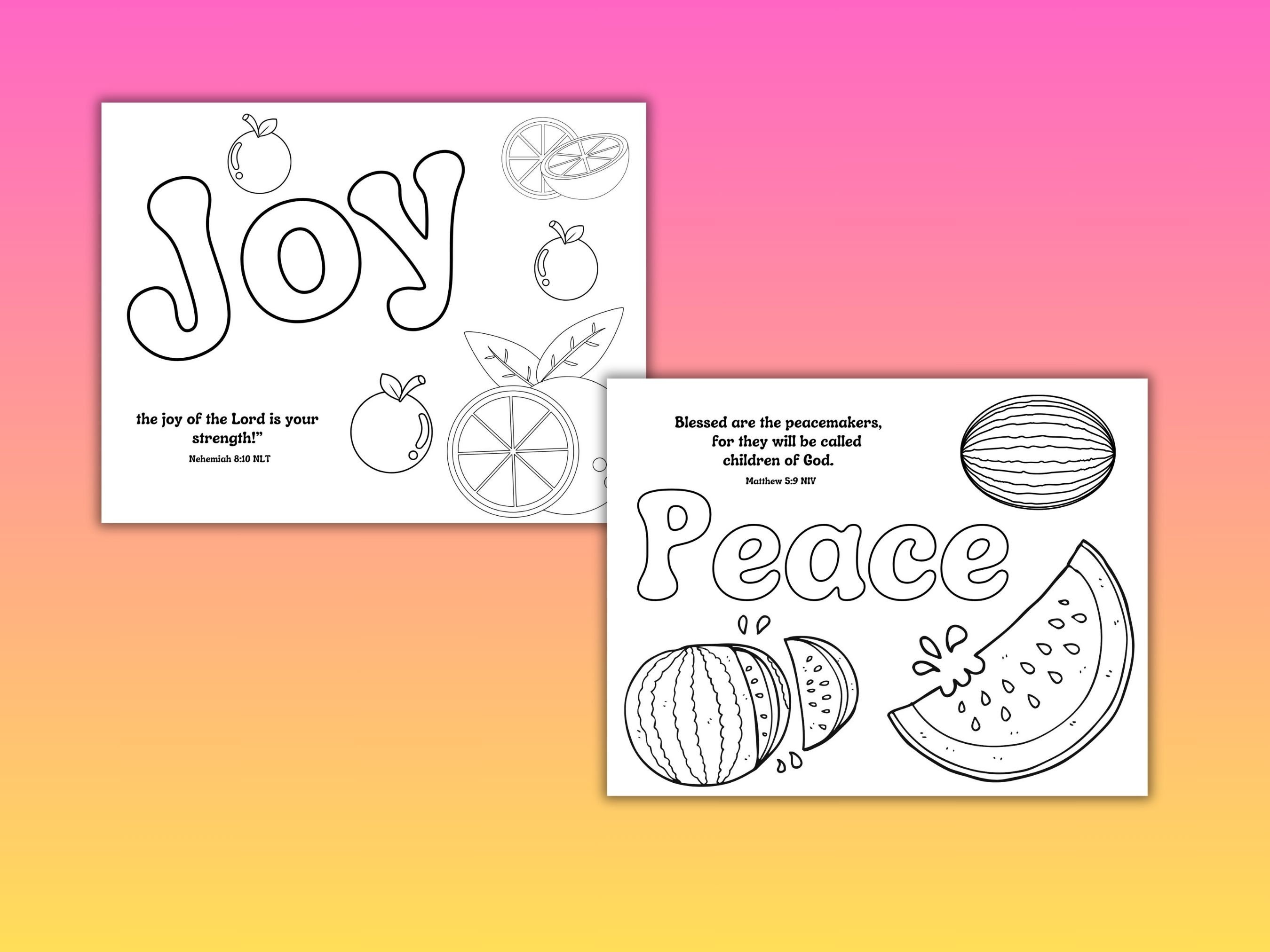 Fruit of the Spirit Coloring Pages | Sunday School Activity (digital ...