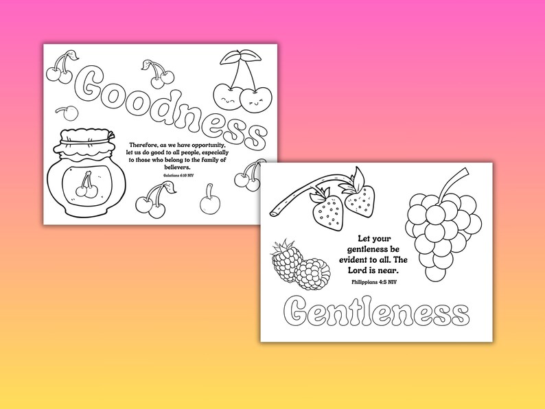 Fruit of the Spirit Coloring Pages | Sunday School Activity (digital ...