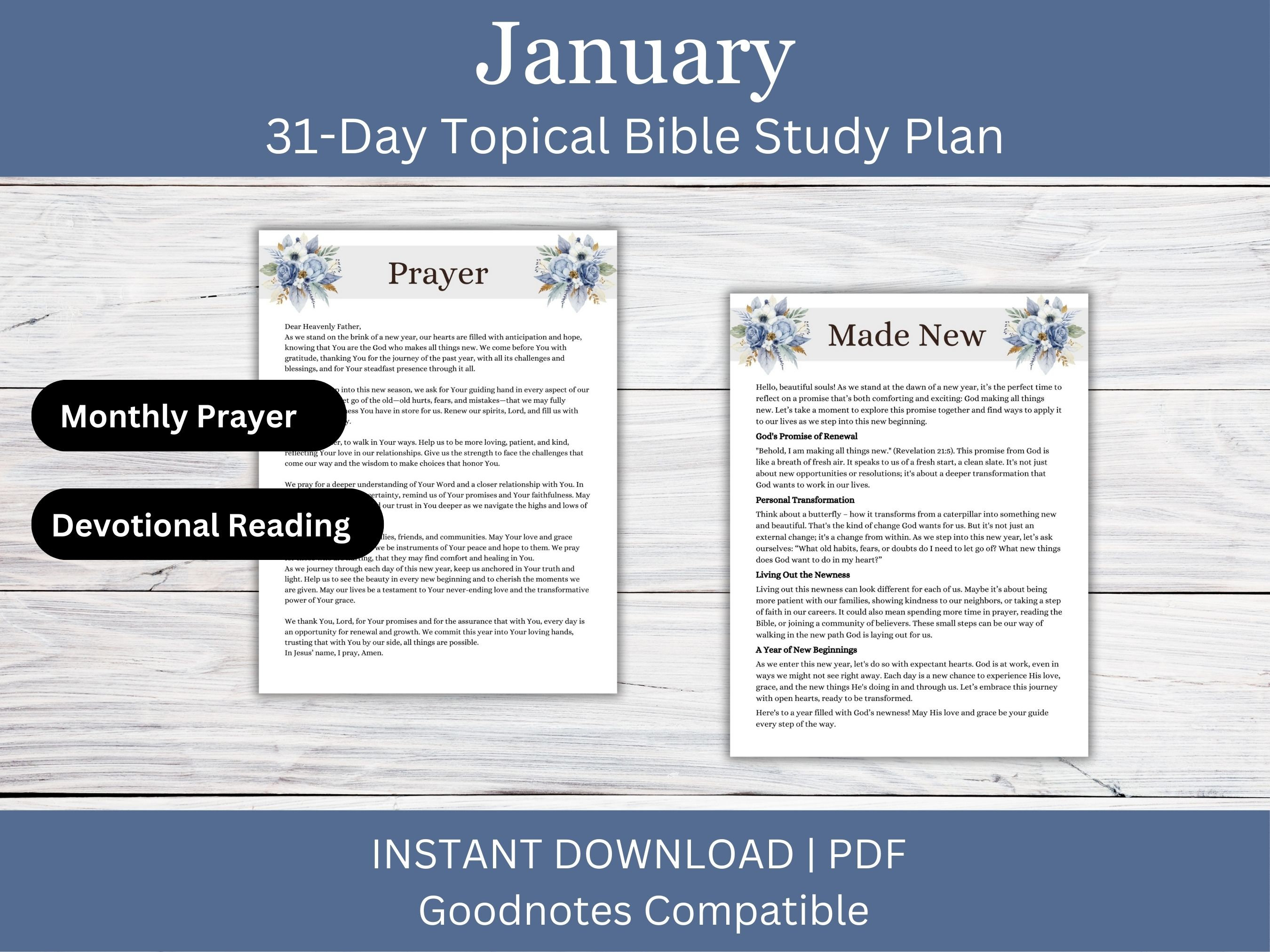 Bible Study Journal | Bible Reading Plan Printable | Digital Bible ...