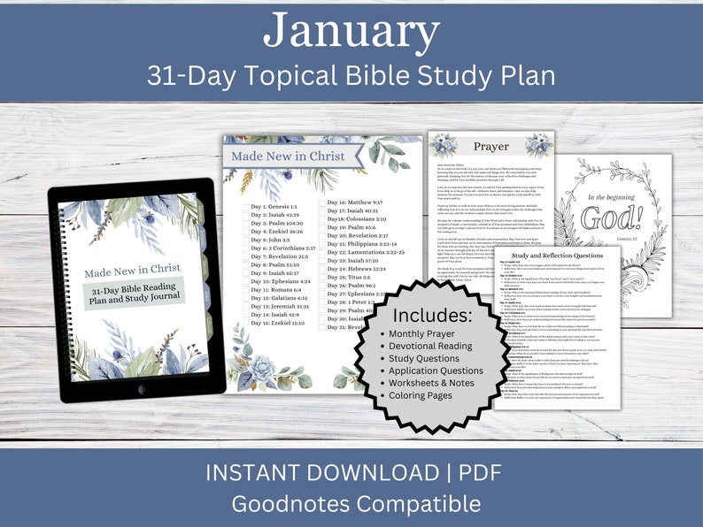 Bible Study Journal Bible Reading Plan Printable Digital Bible Study ...