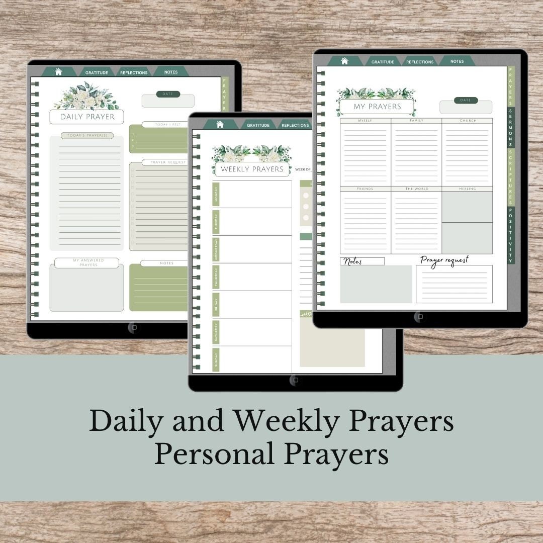 Digital Prayer Journal, Prayer Planner, Prayer Journal for Goodnotes ...