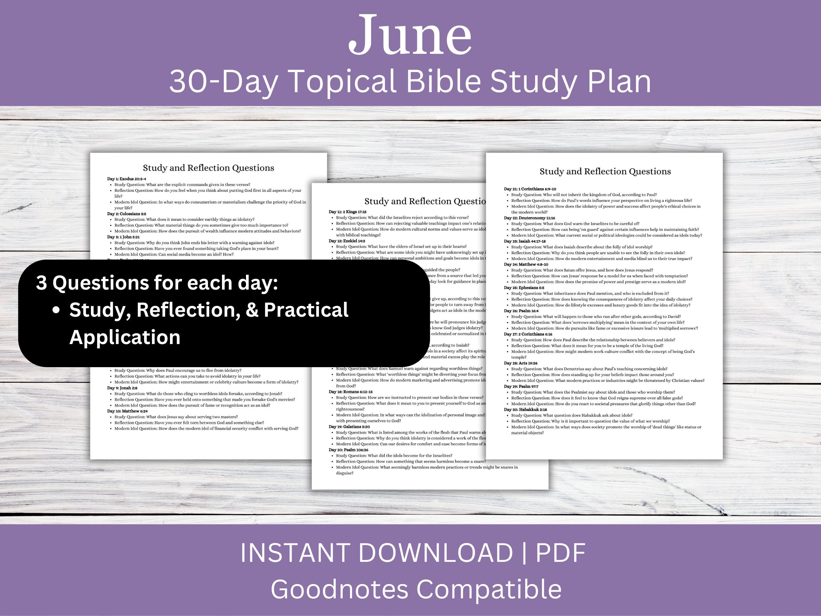 Bible Study Journal Bible Reading Plan Printable Digital Bible Study ...