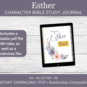 Bible Study Journal |esther Bible Study | Character Study | Christian ...