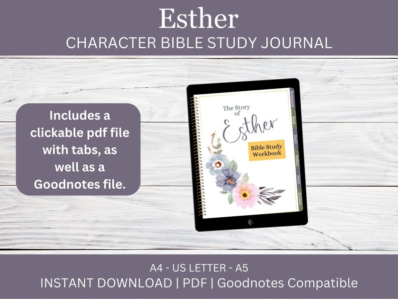 Bible Study Journal |esther Bible Study | Character Study | Christian ...