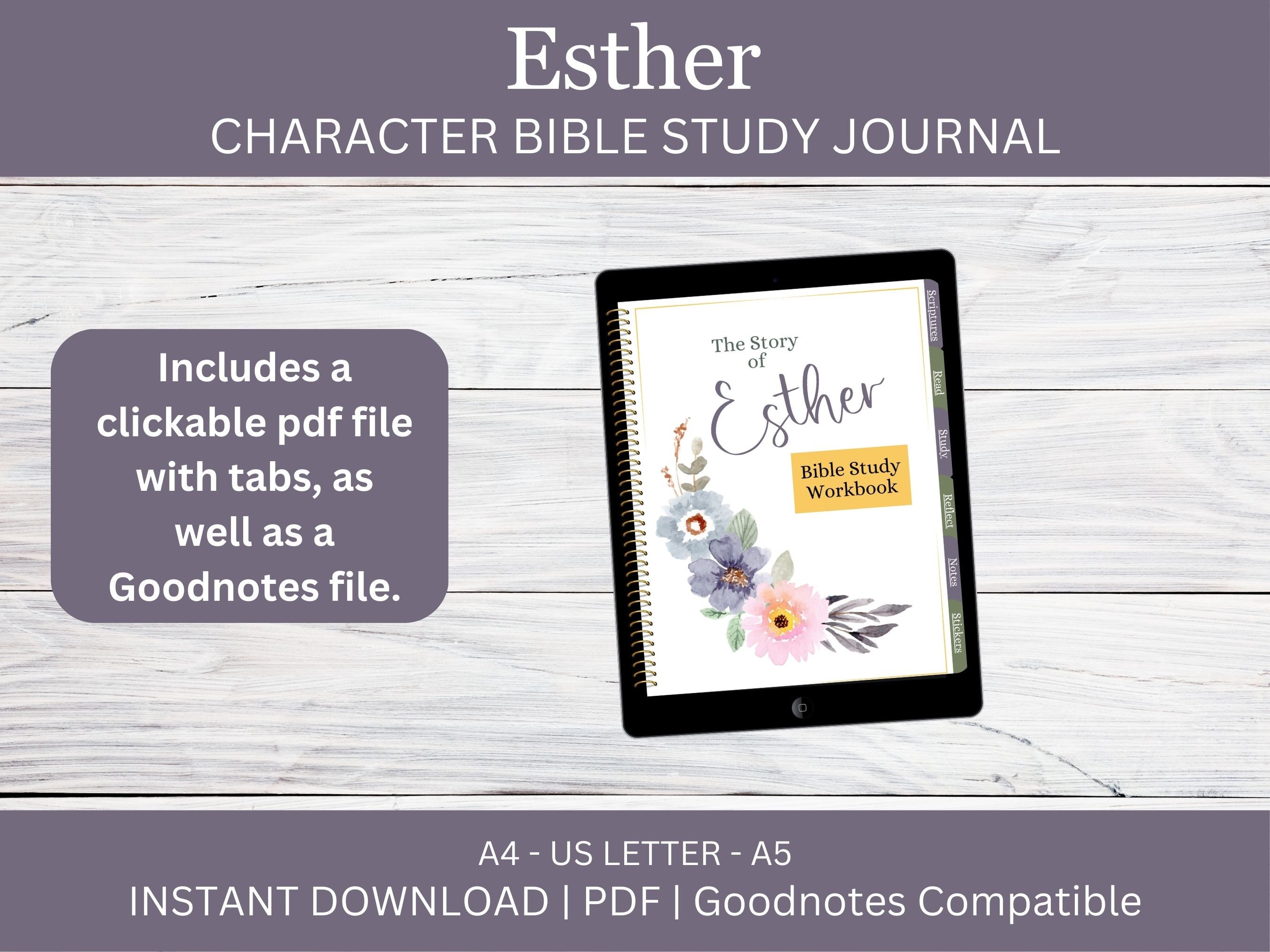 Bible Study Journal |esther Bible Study | Character Study | Christian ...