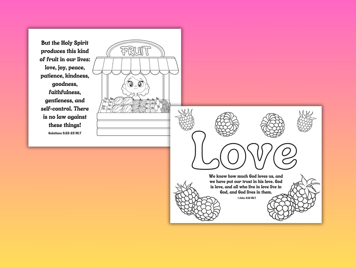 Fruit of the Spirit Coloring Pages | Sunday School Activity (digital ...