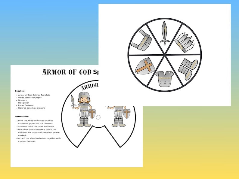 Armor of God Activity Book for Kids, Bible Story Printables (digital ...