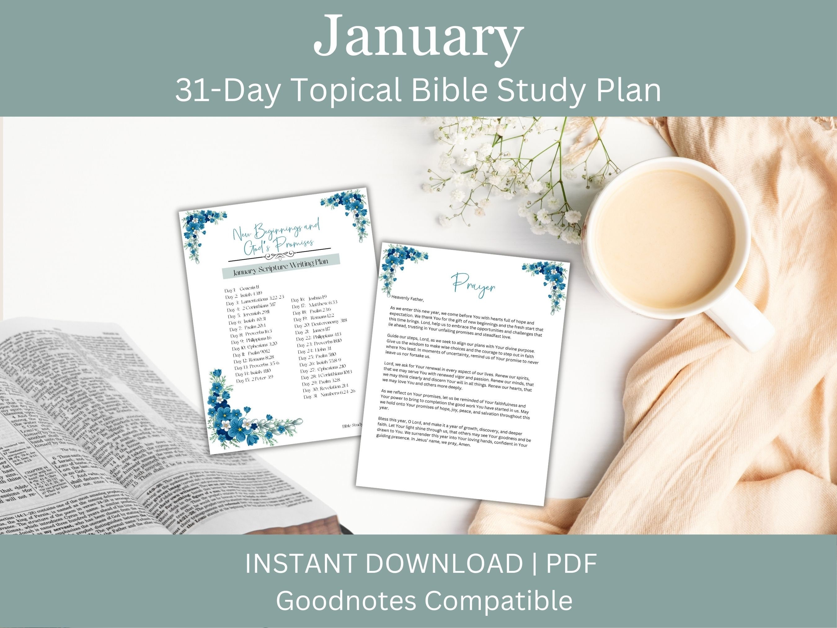 12-month Scripture Writing Plan | Topical Bible Study (PDF) - Etsy