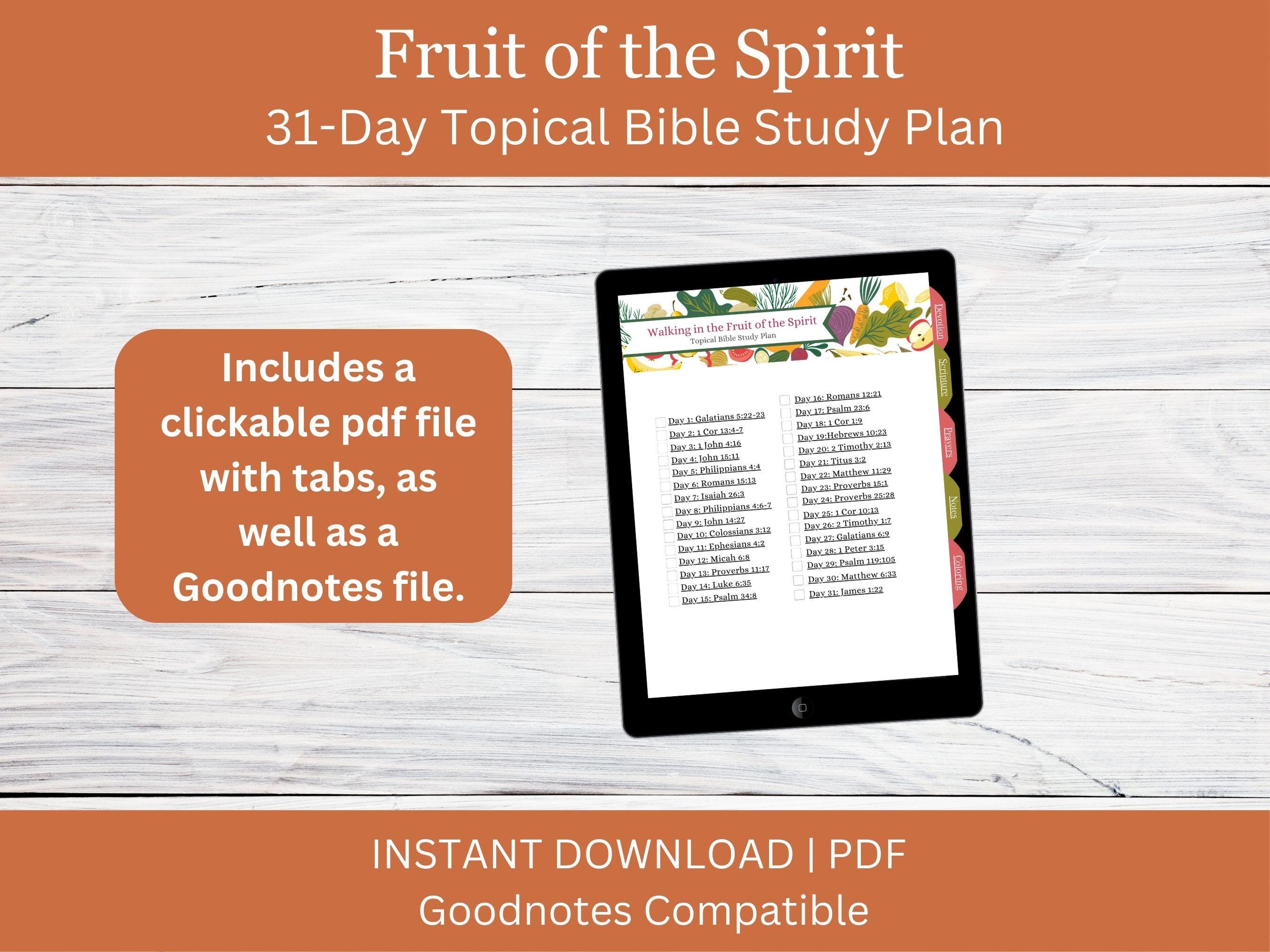 Fruit of the Spirit Bible Study | Christian Digital Planner (PDF) - Etsy