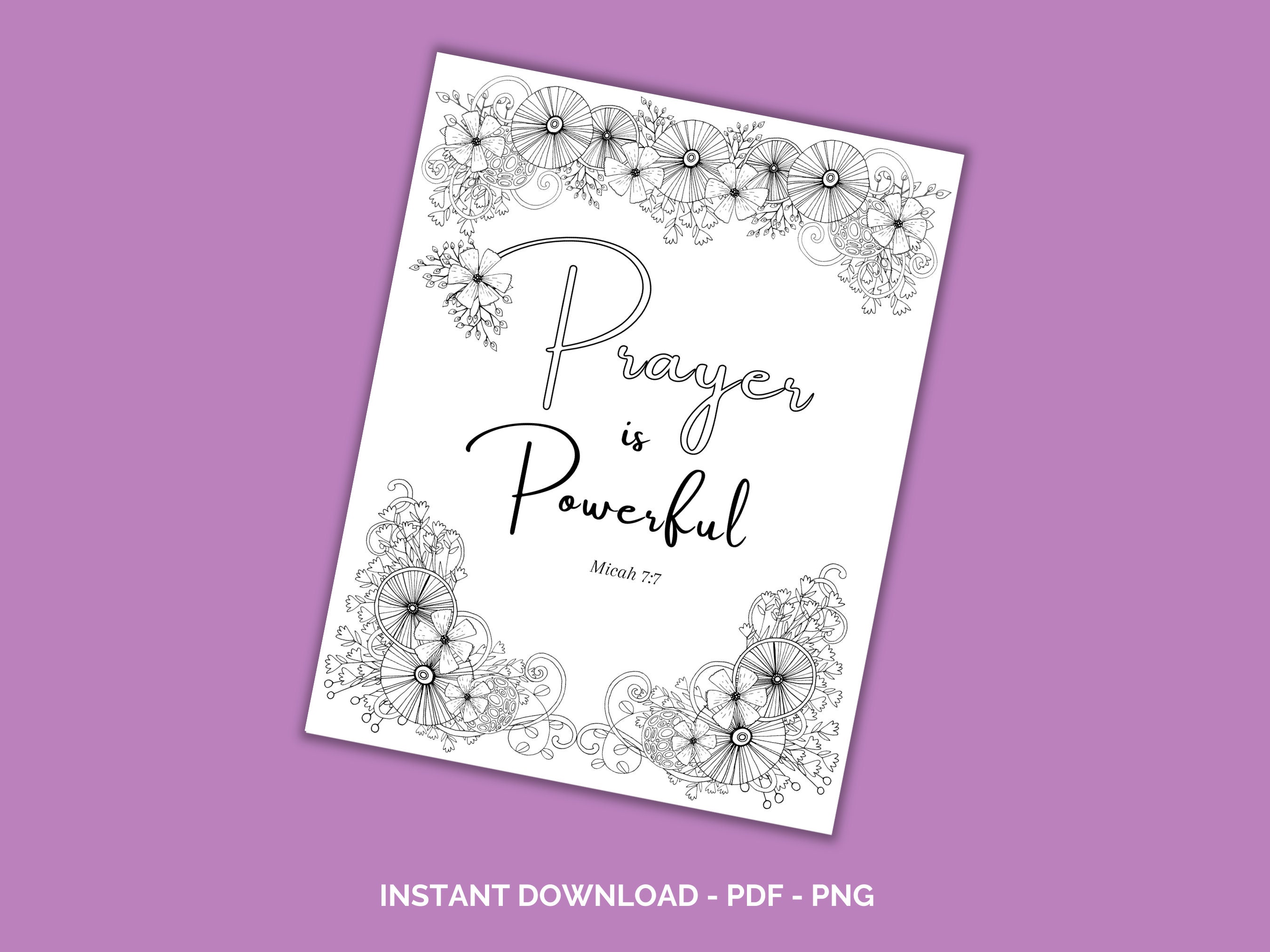 Prayer Scripture Coloring Pages – Printable Adult Coloring Book (PDF ...