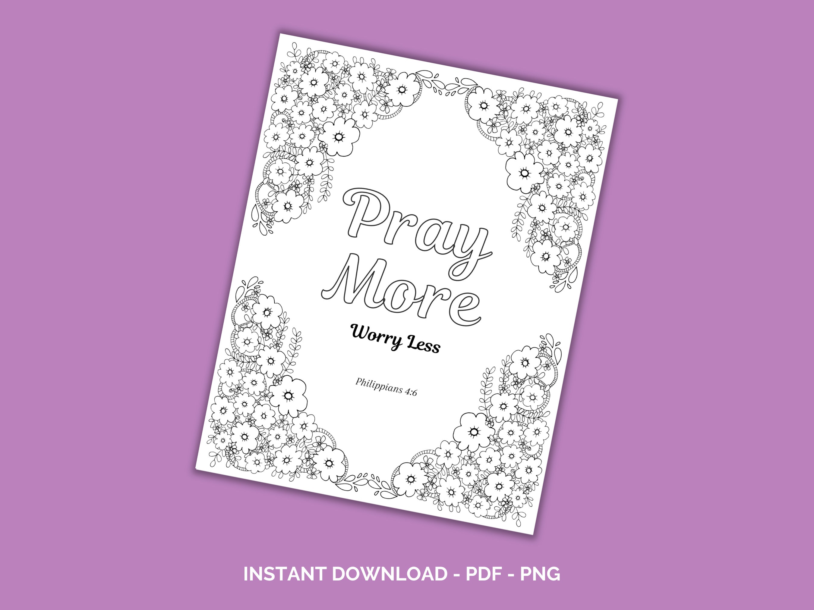Prayer Scripture Coloring Pages – Printable Adult Coloring Book (PDF ...