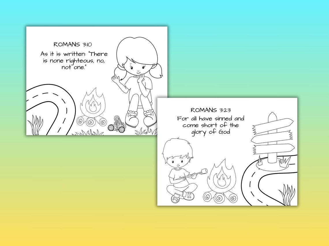 Road to Romans Salvation | Bible Verse Coloring Pages | Sunday School ...