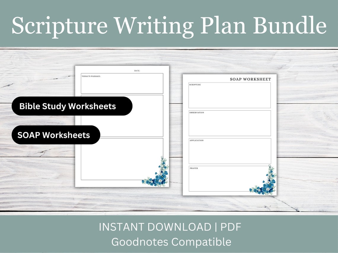 Bible Study Journal | Bible Reading Plan Printable | Scripture Writing ...