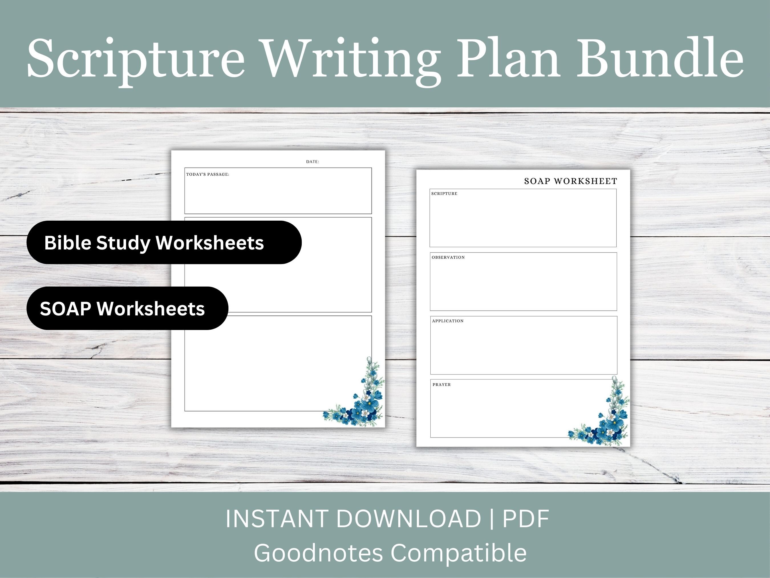 Bible Study Journal | Bible Reading Plan Printable | Scripture Writing ...
