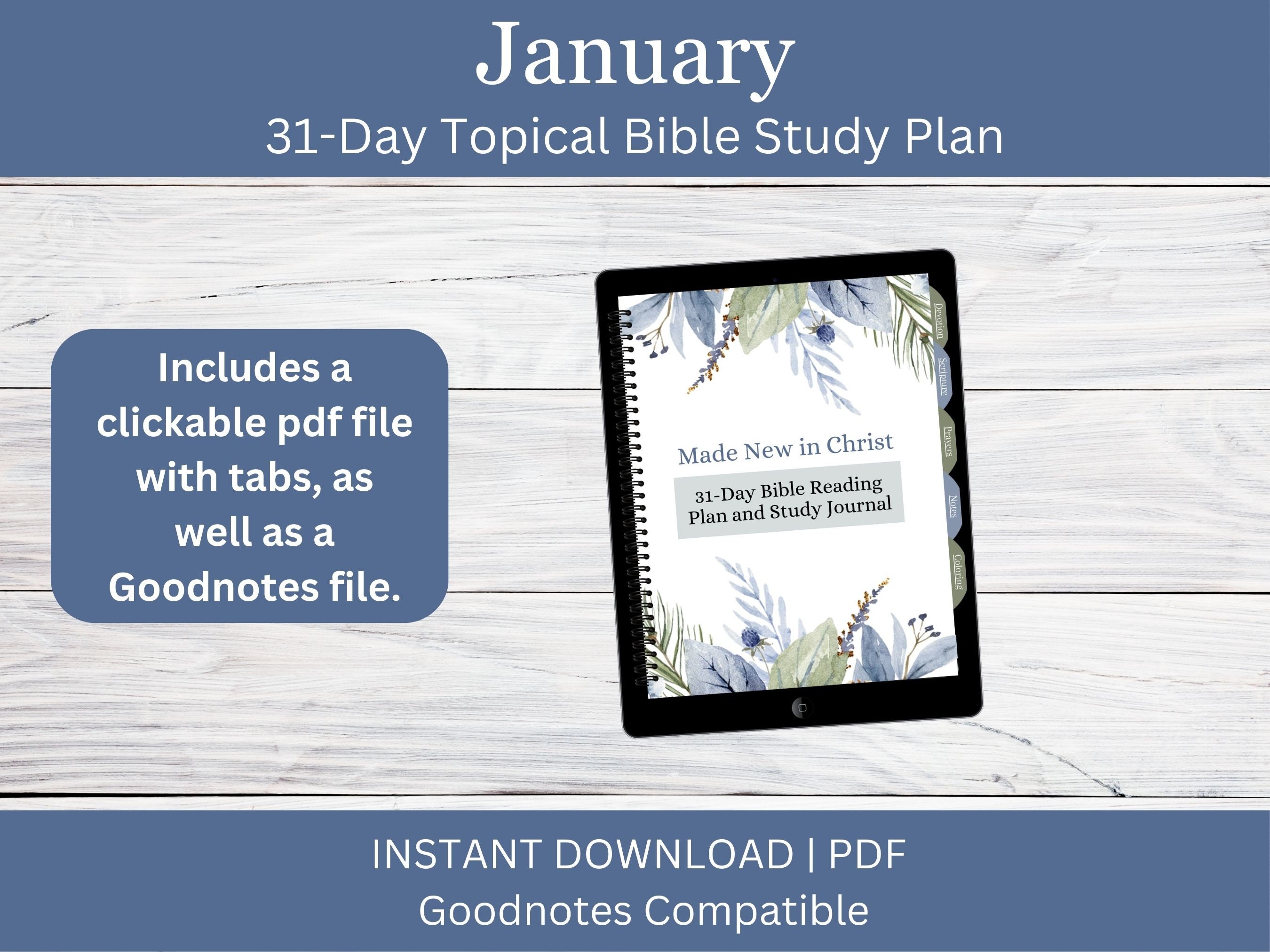 Bible Study Journal | Bible Reading Plan Printable | Digital Bible ...