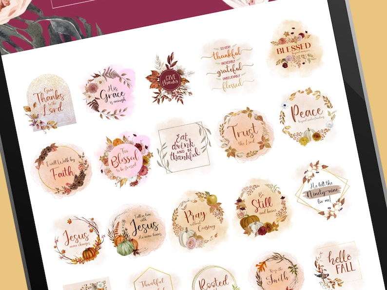 Faith Digital Stickers for Goodnotes | Fall Digital Stickers ...