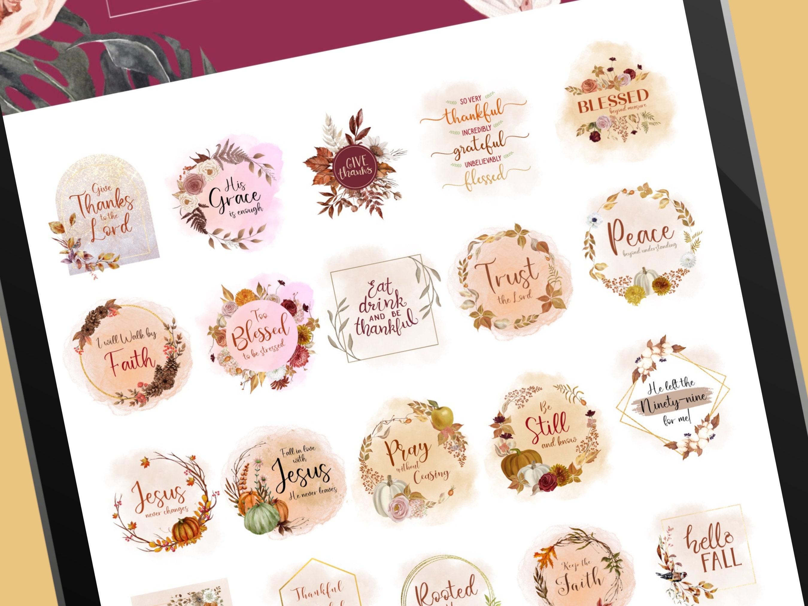 Faith Digital Stickers for Goodnotes | Fall Digital Stickers ...