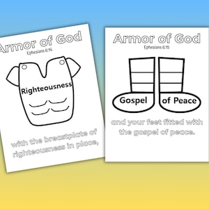 Armor of God Bible Verse Coloring Pages, Bible Activities for Kids ...