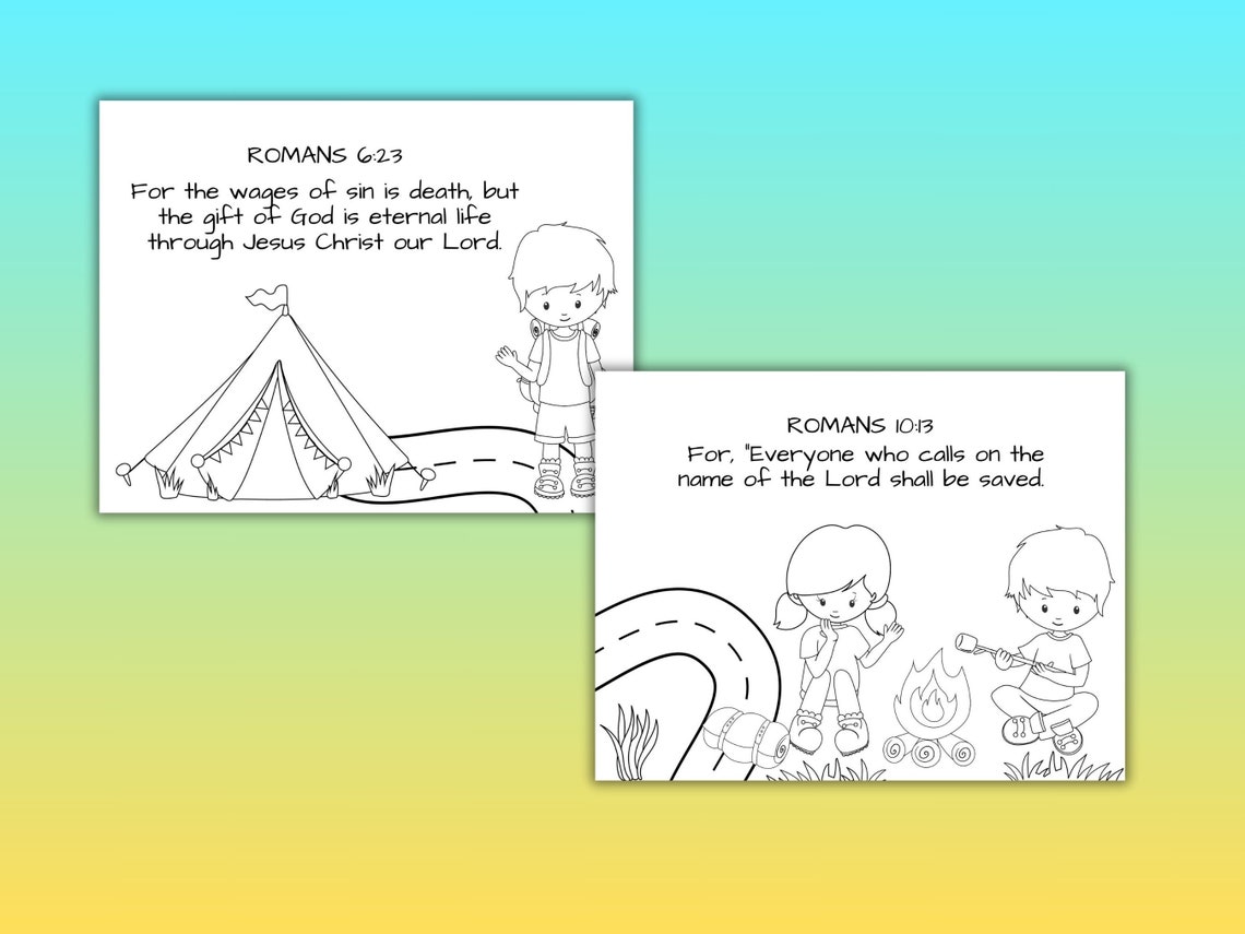 Road to Romans Salvation | Bible Verse Coloring Pages | Sunday School ...