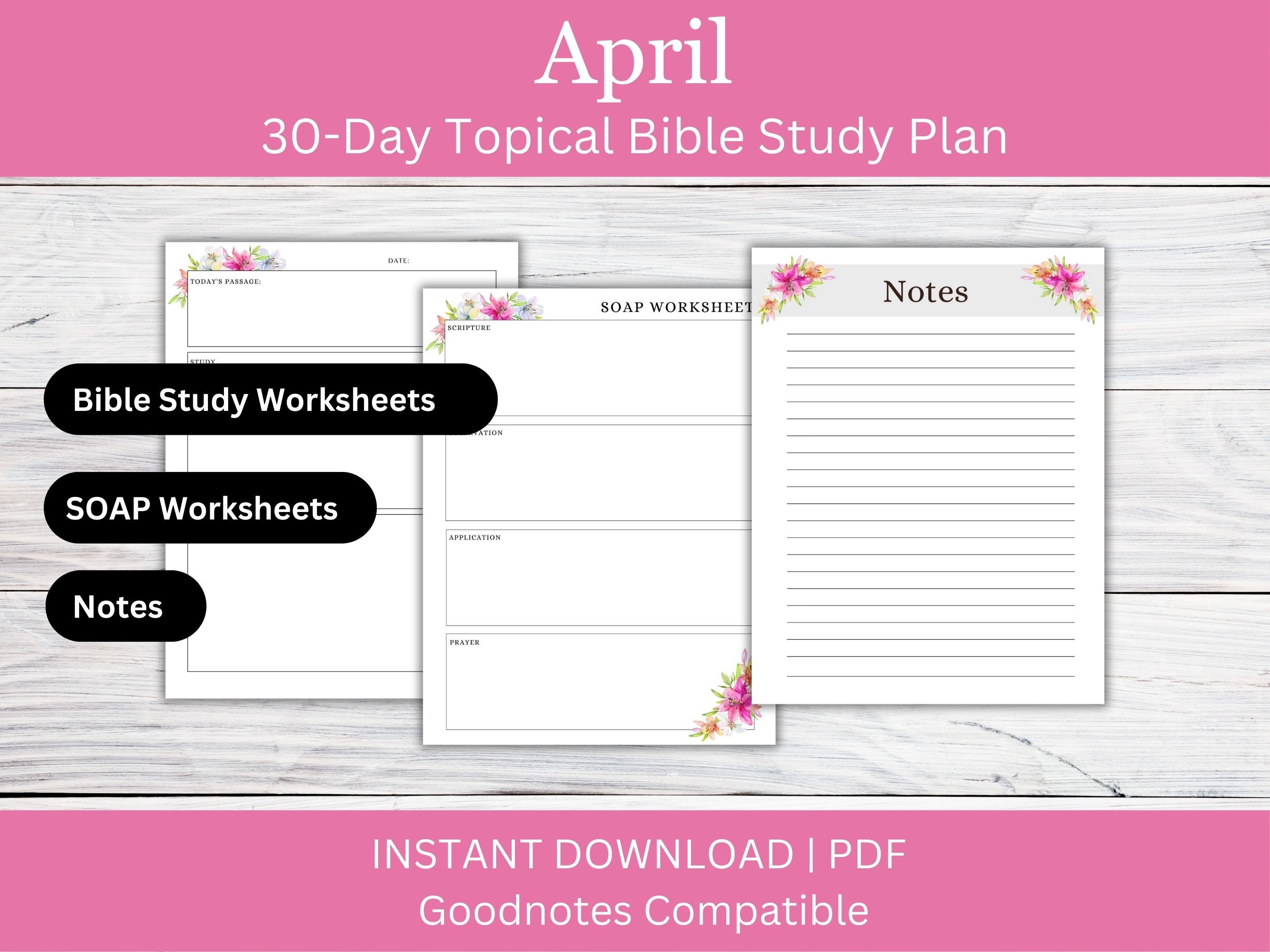 Bible Study Journal Bible Reading Plan Printable Digital Bible Study ...