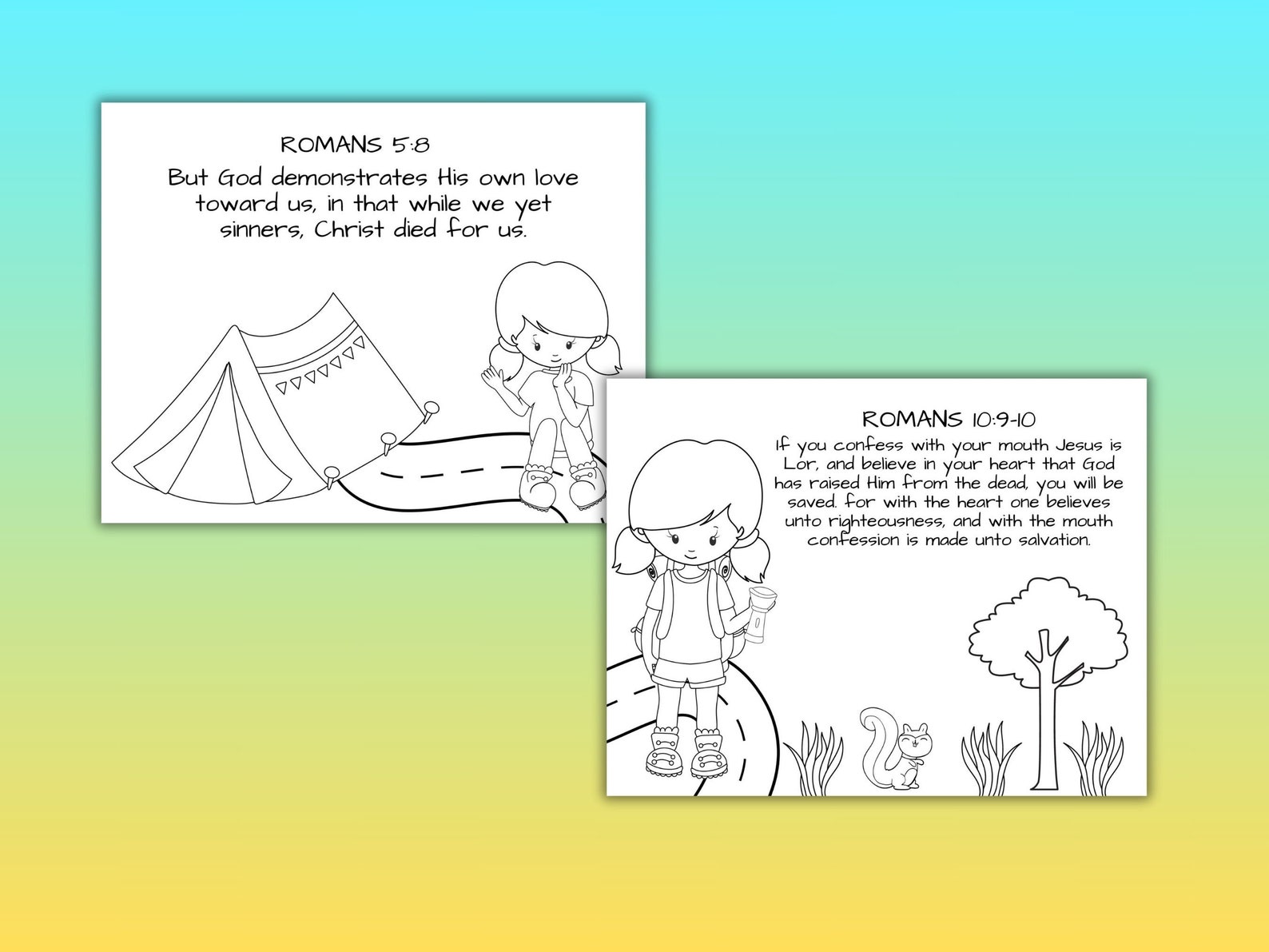 Road to Romans Salvation | Bible Verse Coloring Pages | Sunday School ...