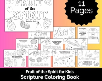 Fruit of the Spirit Coloring Pages for Kids Bible Verse Worksheets ...