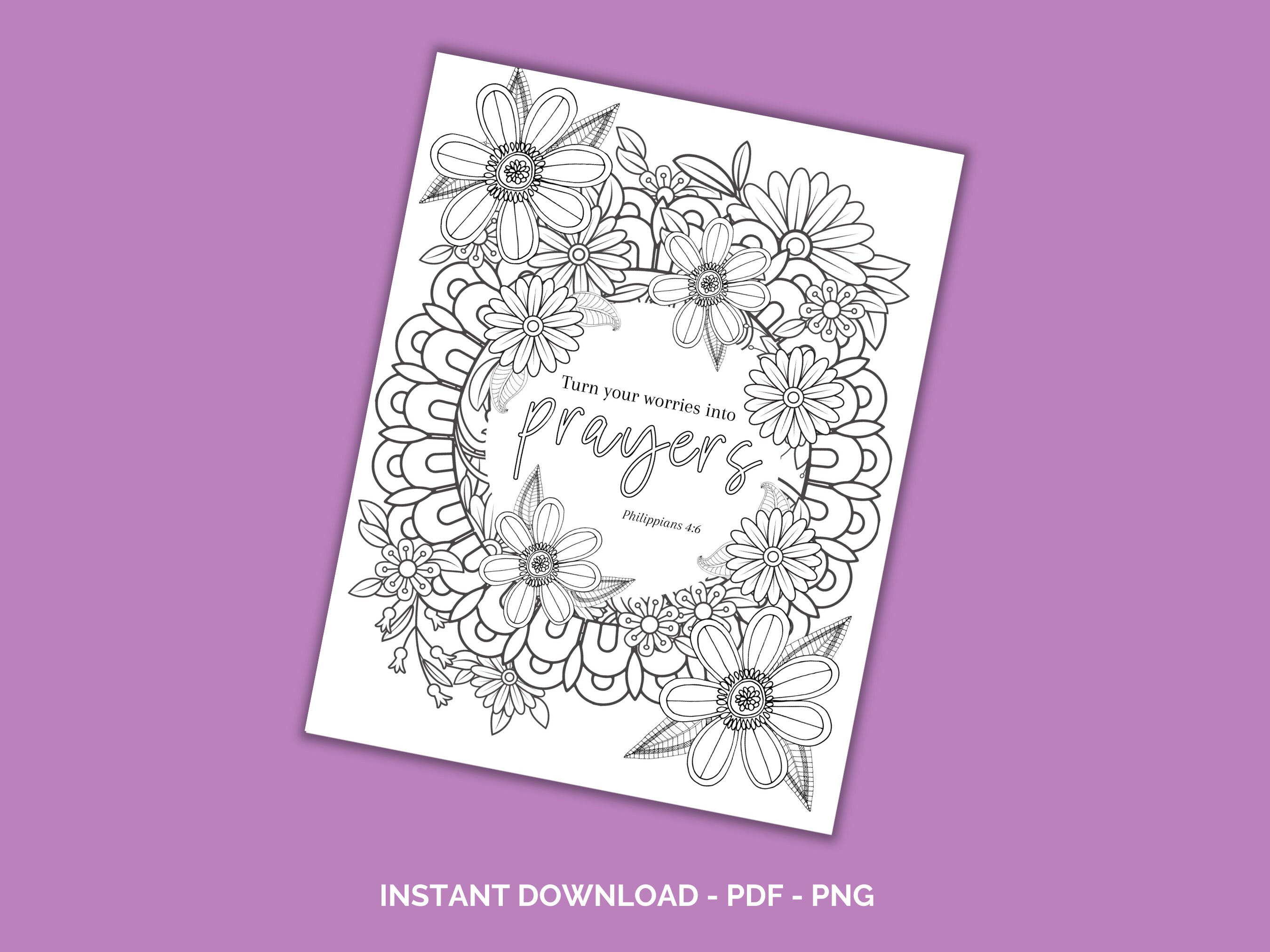 Prayer Scripture Coloring Pages – Printable Adult Coloring Book (PDF ...