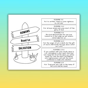 Road to Romans Salvation | Bible Verse Coloring Pages | Sunday School ...