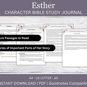 Bible Study Journal |esther Bible Study | Character Study | Christian ...