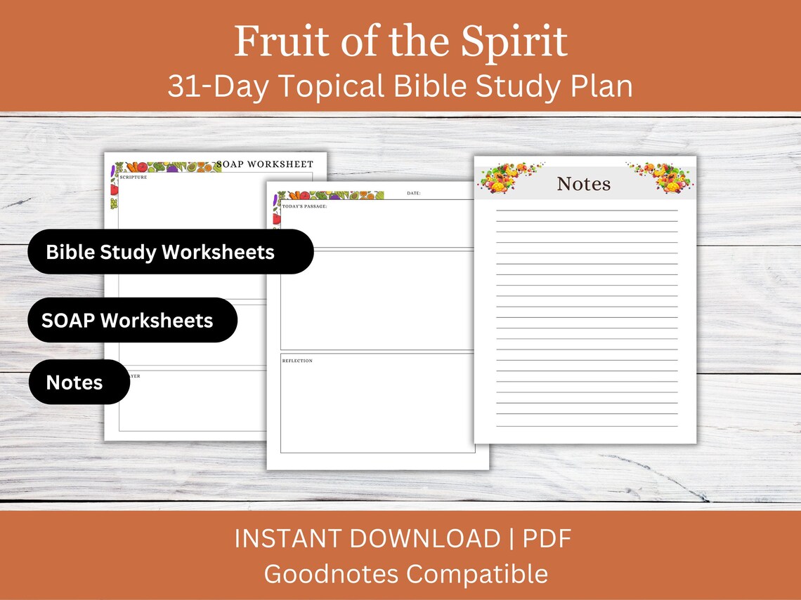 Fruit of the Spirit Bible Study | Christian Digital Planner (PDF) - Etsy