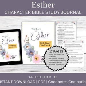 Bible Study Journal |esther Bible Study | Character Study | Christian ...