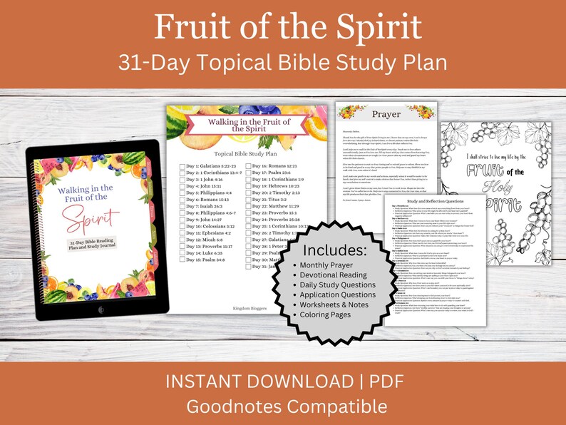 Fruit of the Spirit Bible Study | Christian Digital Planner (PDF) - Etsy