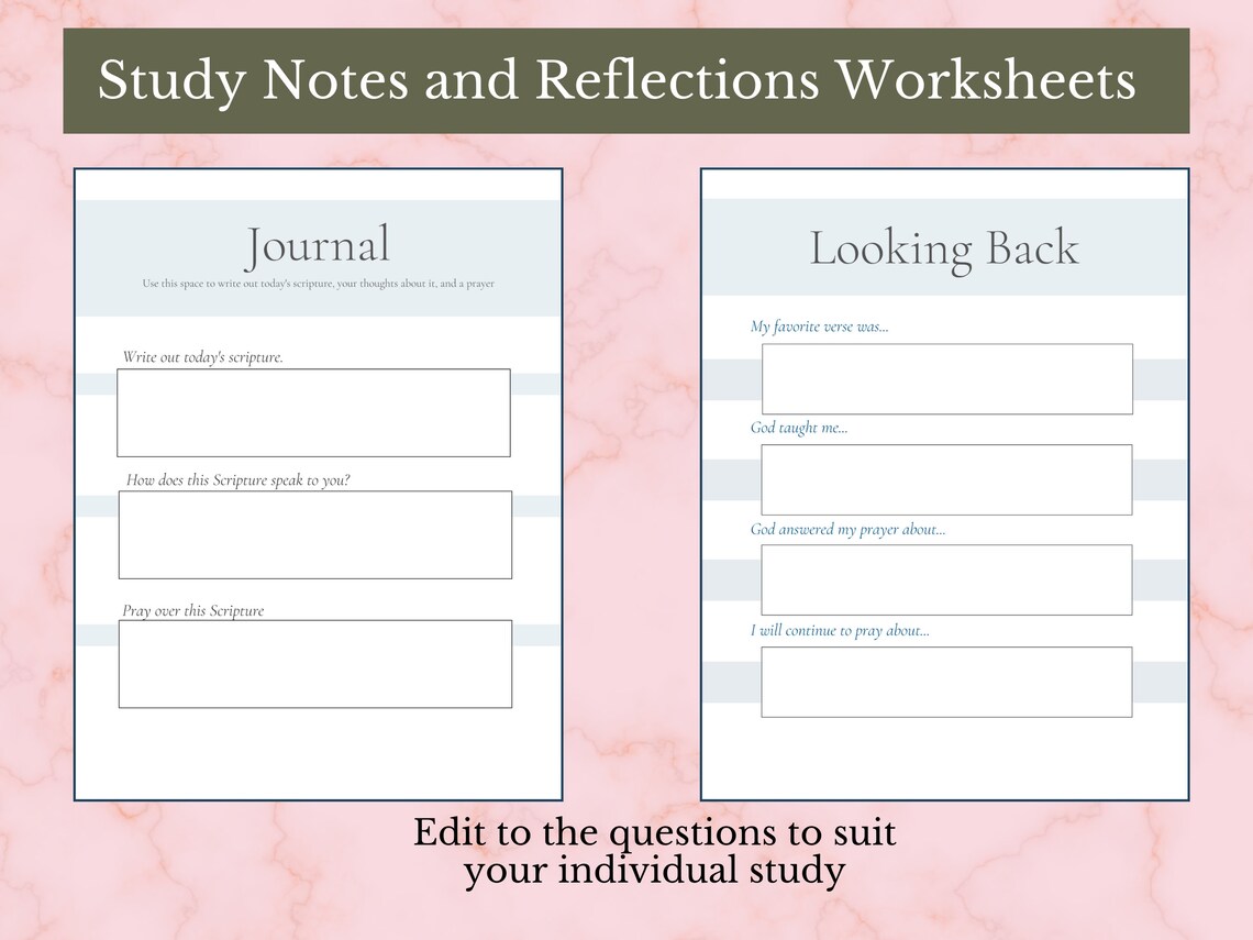 Editable Bible Study Template | 12-month Reading Plan (canva ...