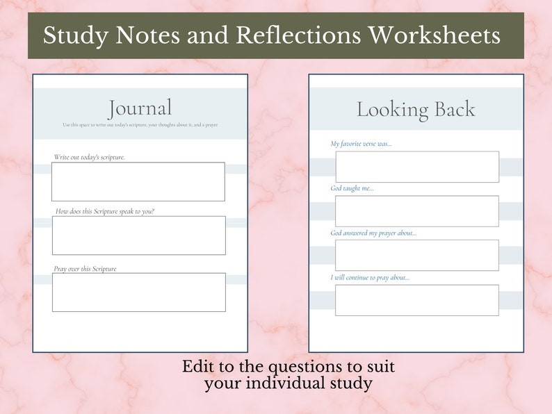 Editable Bible Study Template | 12-month Reading Plan (canva ...