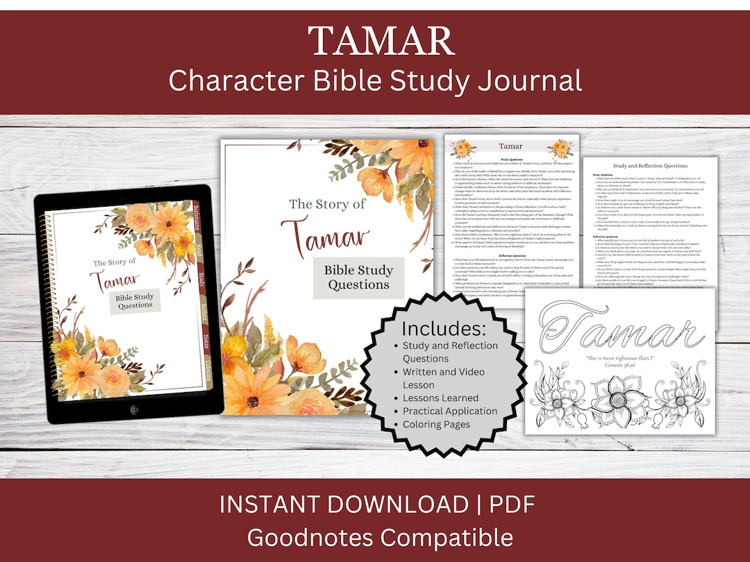 Bible Study Journal |tamar Bible Study | Character Study | Christian ...
