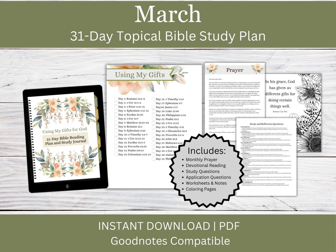 Bible Study Journal Bible Reading Plan Printable Digital Bible Study ...