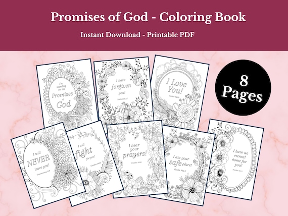 Promises of God Scripture Coloring Pages Instant Download - Etsy