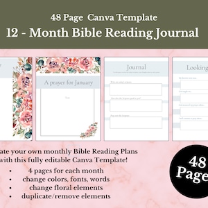 Bible Study Template | Editable Canva Template | Bible Reading | Bible ...