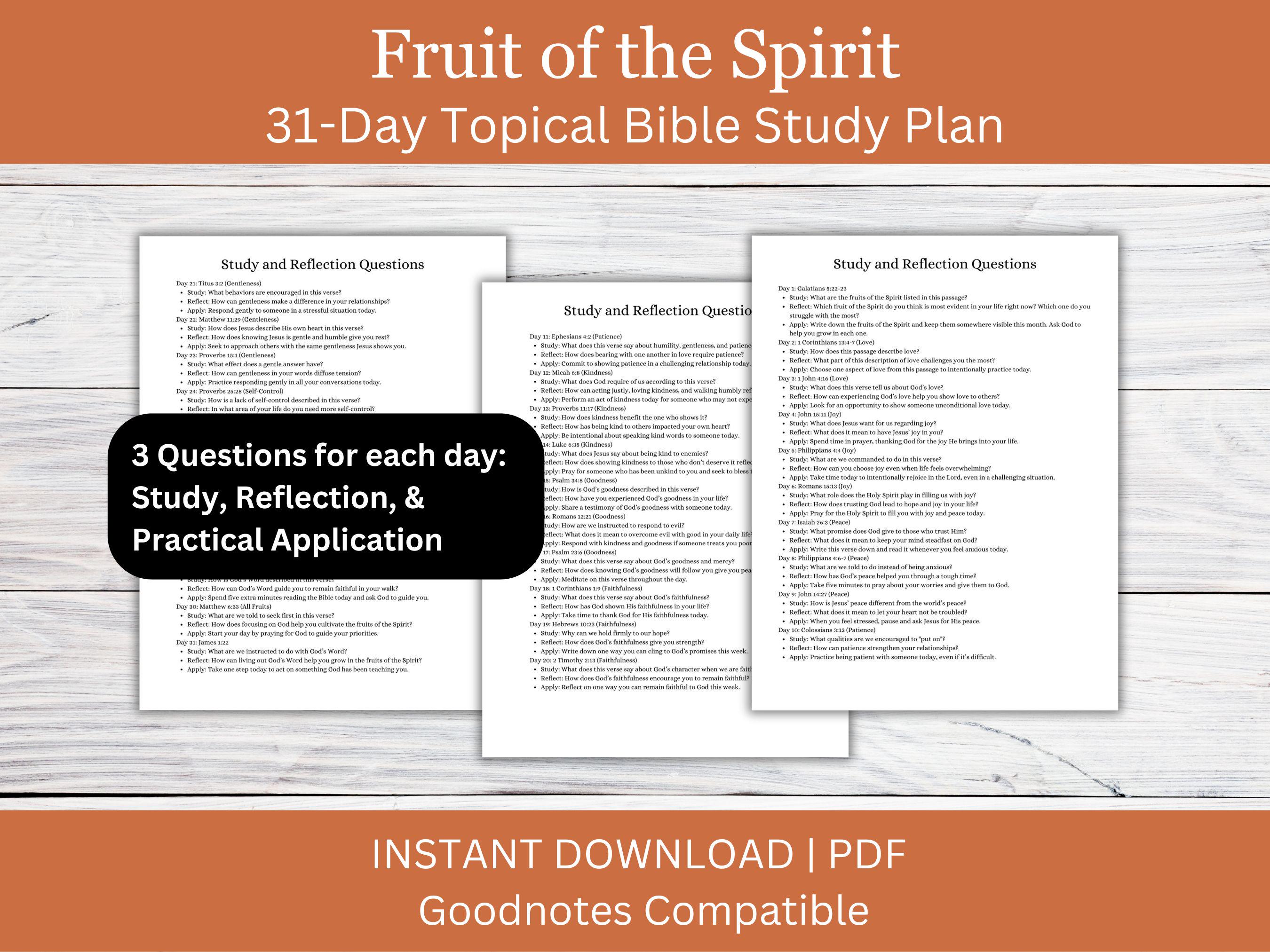 Fruit of the Spirit Bible Study | Christian Digital Planner (PDF) - Etsy