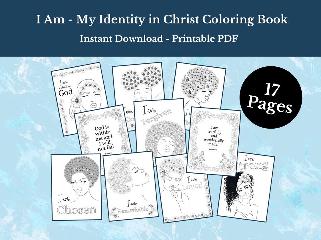 Identity in Christ Bible Coloring Book - Instant Download Printable ...