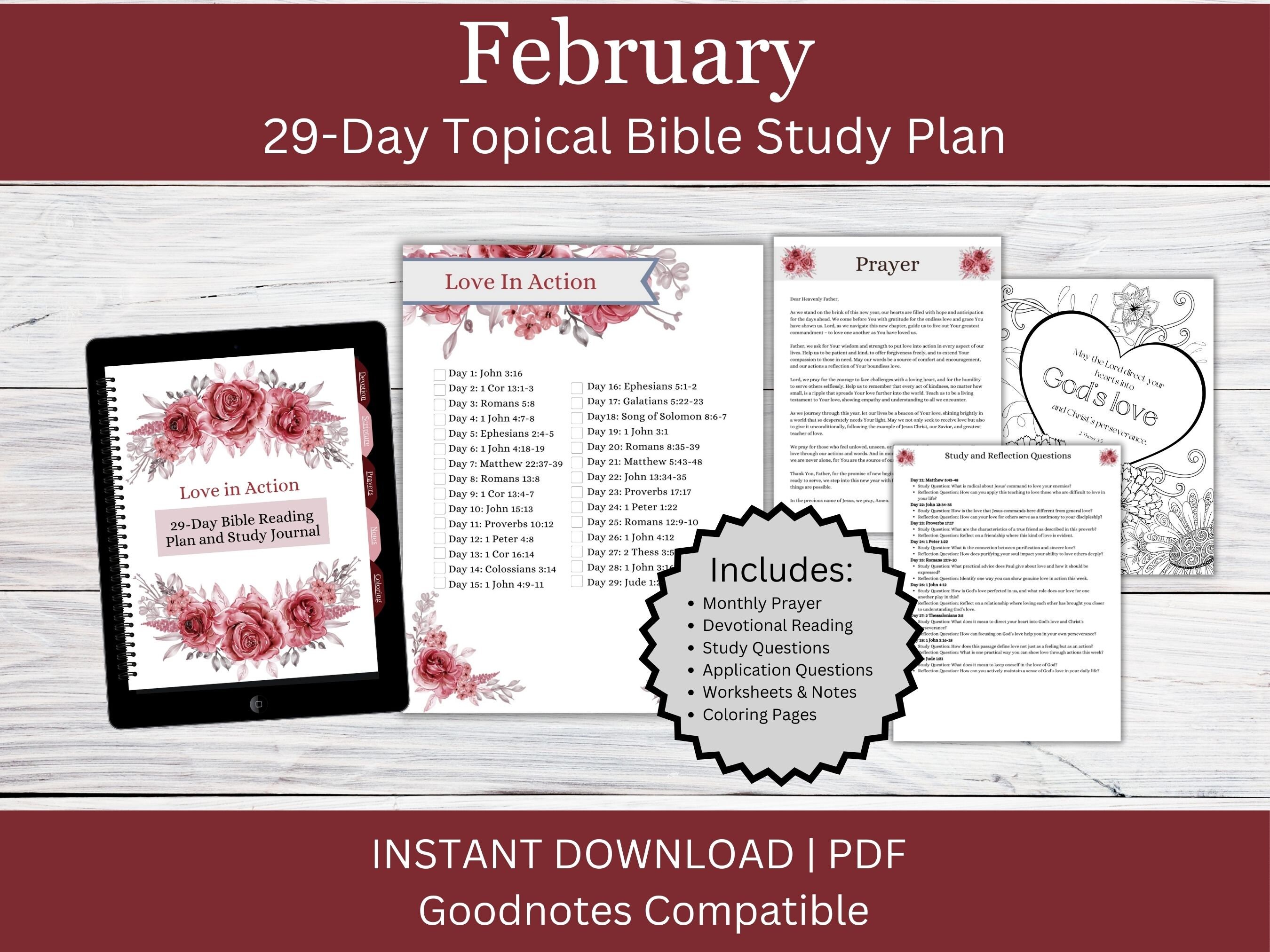 Bible Study Journal Digital Bible Study Bible Reading Plan Printable ...