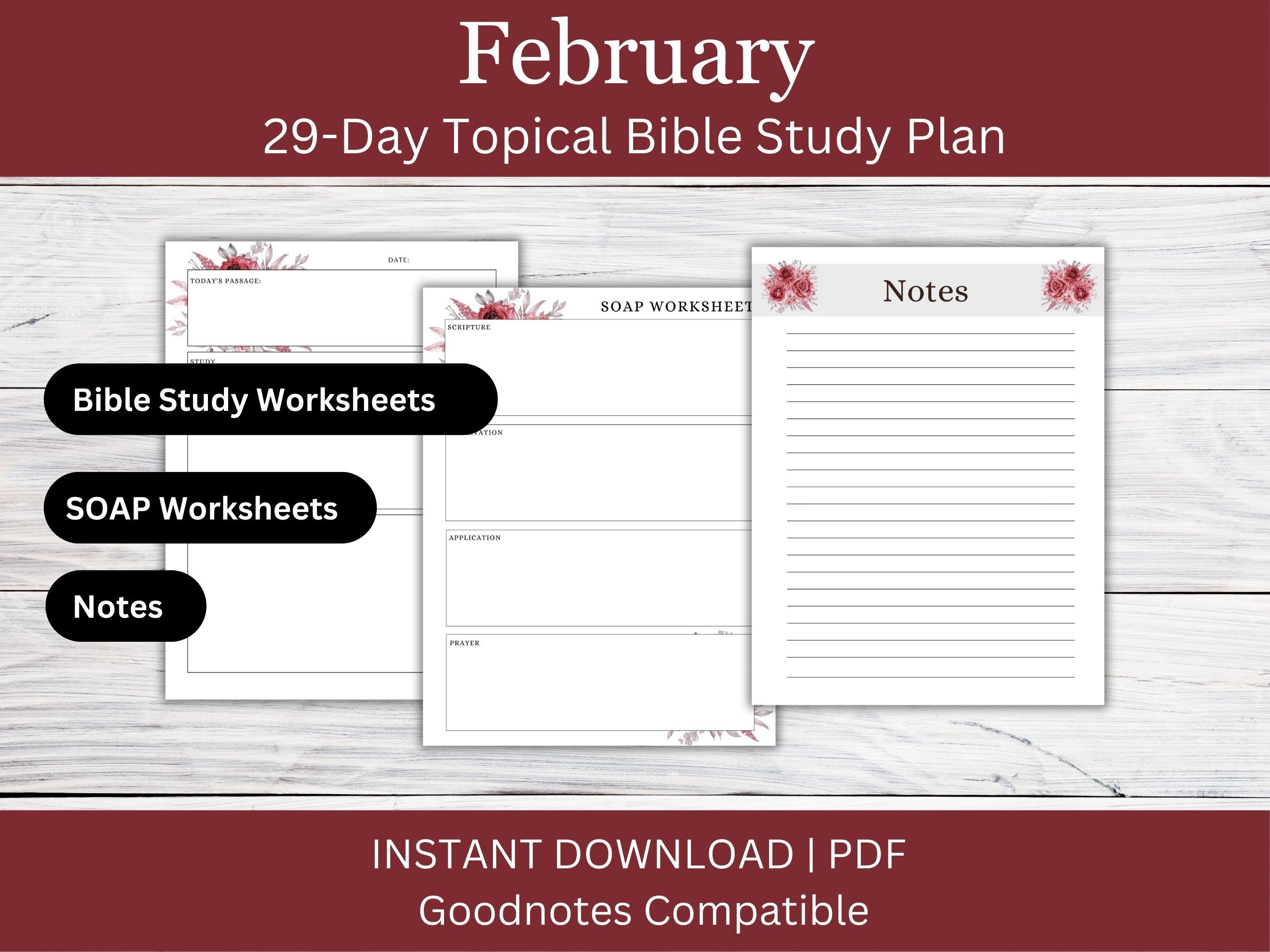 Bible Study Journal Digital Bible Study Bible Reading Plan Printable ...